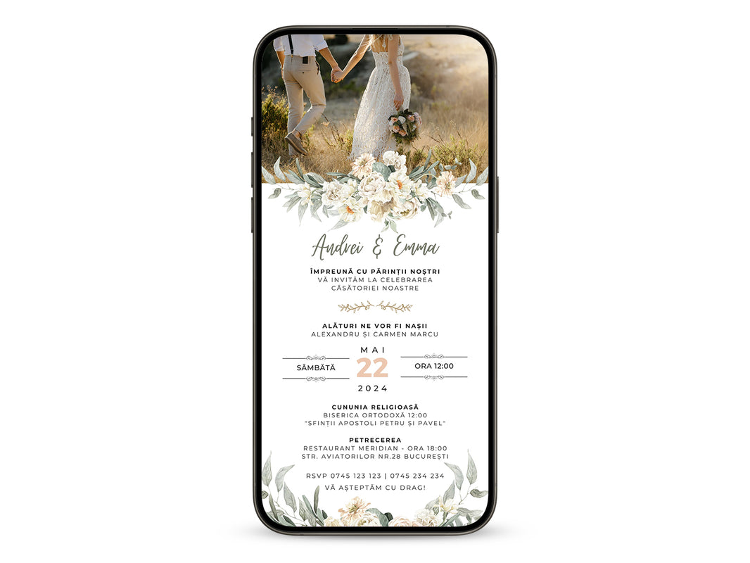 Invitații Digitale Nuntă - Modificări Nelimitate și Gratuite! 😍